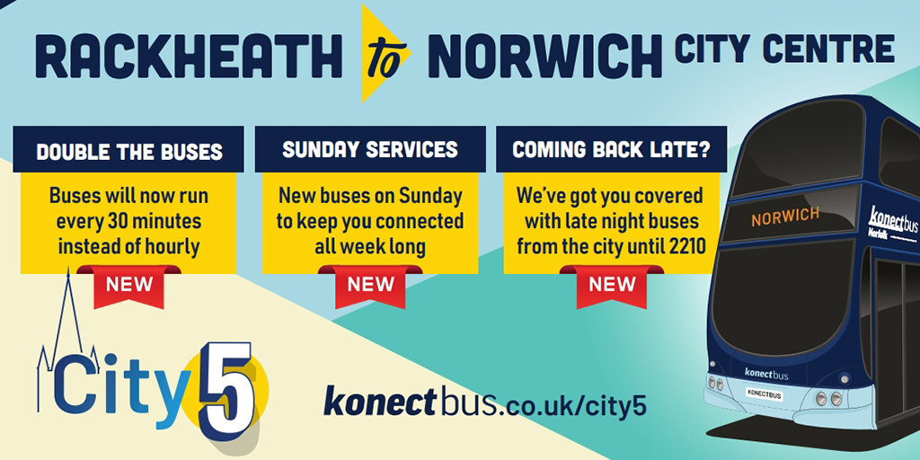 Konectbus City5 - Rackheath to Norwich City Centre - konectbus